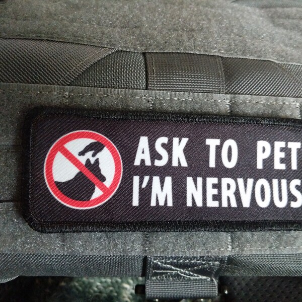 Nervous Dog Patch | Ask to Pet Patch | Dog Vest Patches | Custom Dog ...