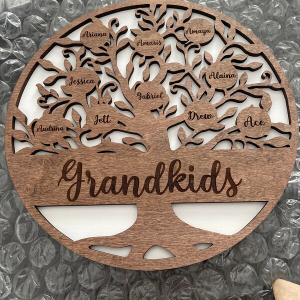 Family Sign, Custom Laser Engraved Family Tree Sign, Personalized ...
