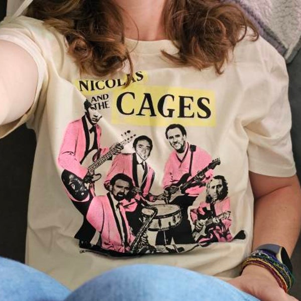 Nicolas Cage Band Shirt (the *original* Gnuyorker Hand Printed Design ...