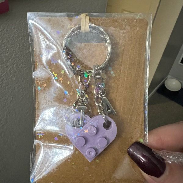 Personalized Love Heart Keychain Made From Bricks - Etsy UK