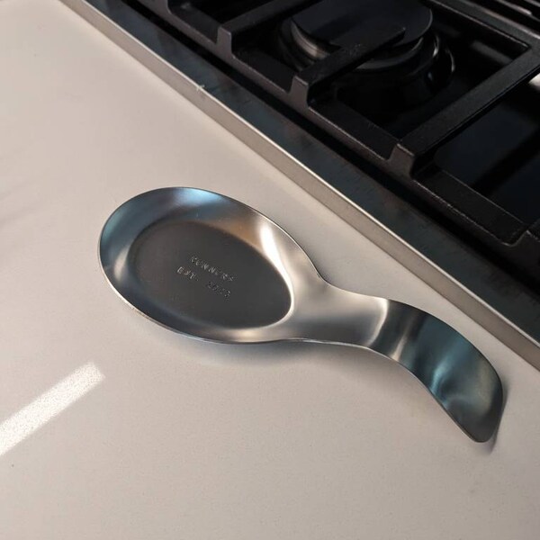 Custom Hand Stamped Metal Spoon Rest • Spoon Holder Birthday Gift for ...