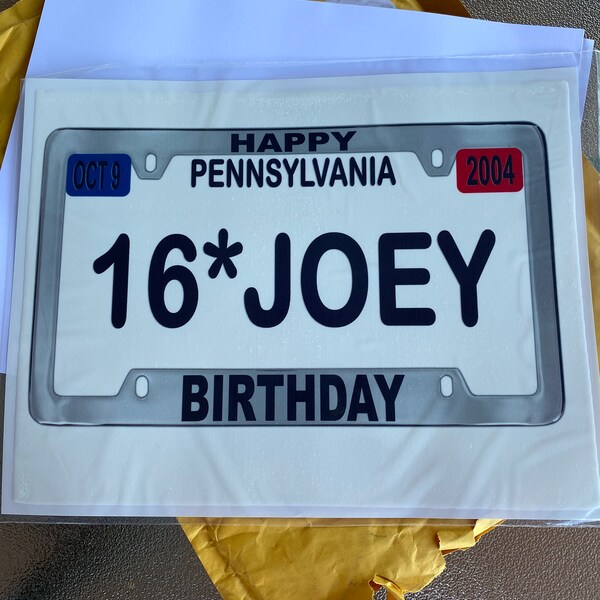 License Plate Edible Cake Topper - Etsy