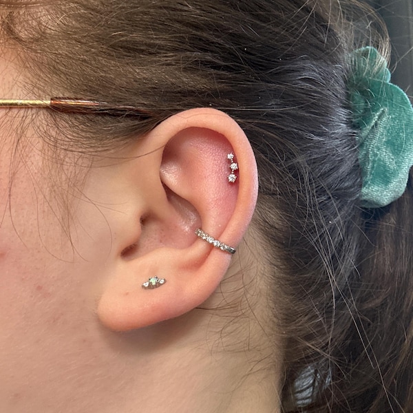 Tiny 8 Point Star Threadless Flat Back Earrings, 20,18,16ga, 5-10mm ...