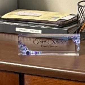 Personalized Desk Name Plate for Office Desk Printed on Acrylic Glass ...
