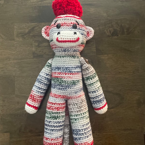 CROCHET PATTERN Spunky the Big Sock Monkey Amigurumi - Etsy