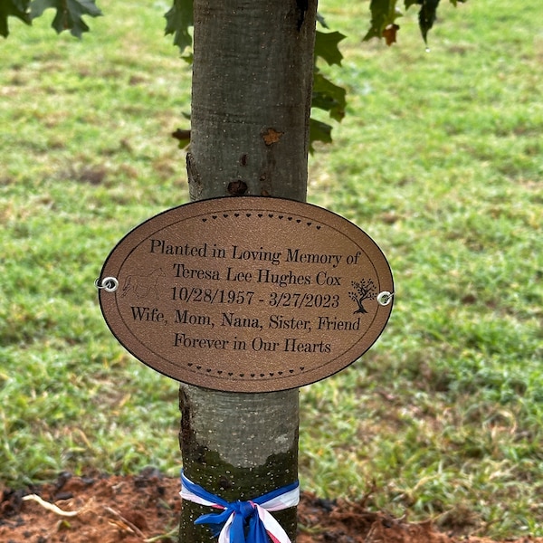 Tree Plaque "bracelet" Memorial Tree Tags. Tree Markers. Safe & Gentle ...