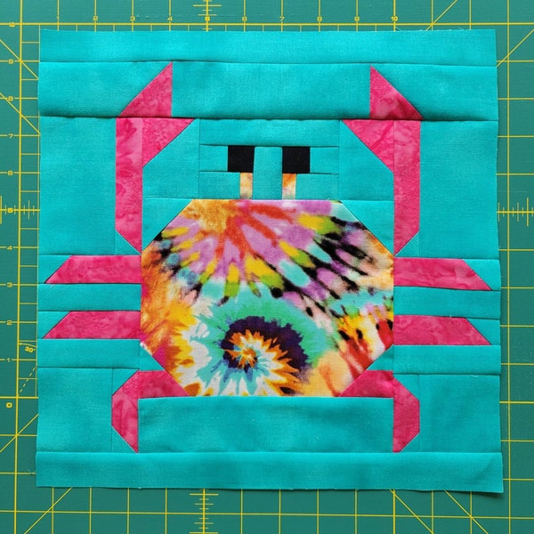 Crab Nautical Quilt Block Pattern, Machine Pieced, Digital PDF Instant ...