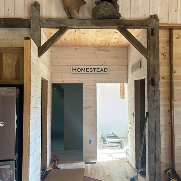 Homestead Sign - Carved in a Solid Wood Board Rustic Distressed ...