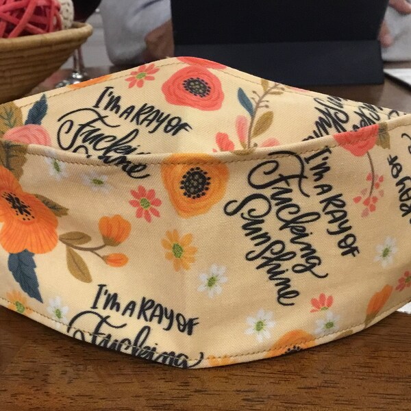 Floral Swear Fabric - Pretty Sweary I'm A Ray of F'ing Sunshine by ...