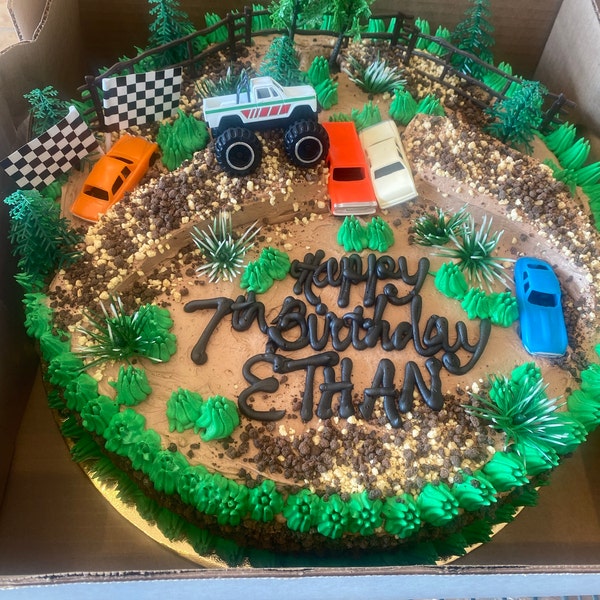 Monster Truck Cake Kit / Big Truck Crushing Cars Birthday / DIY Easy ...