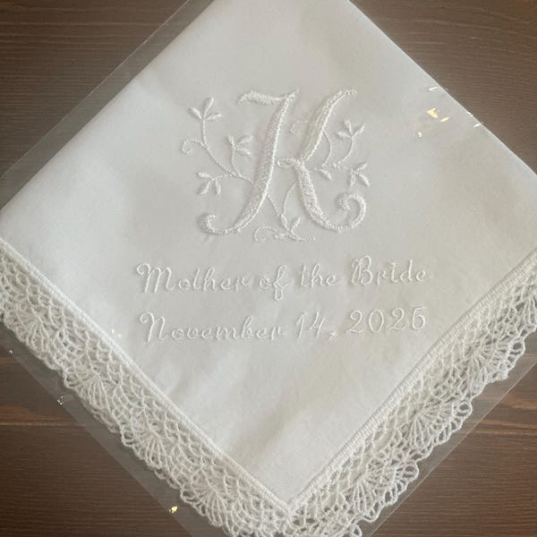 Lace Wedding Handkerchief, Wedding Hankerchief, Wedding Hanky, Mother ...