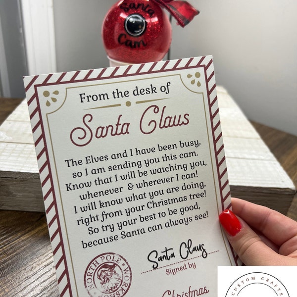 Santa Cam Letter, Printable Letter From Santa Claus, Pdf, Png, Jpg ...