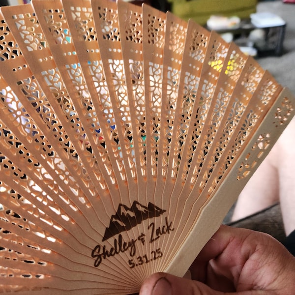 Ocean Fruit Scented Wedding Fans Rustic Sandalwood Fans Favors in Bulk ...