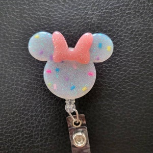 Sprinkle Minnie Inspired Badge Reel Disney Badge Holder Badge Clip ...