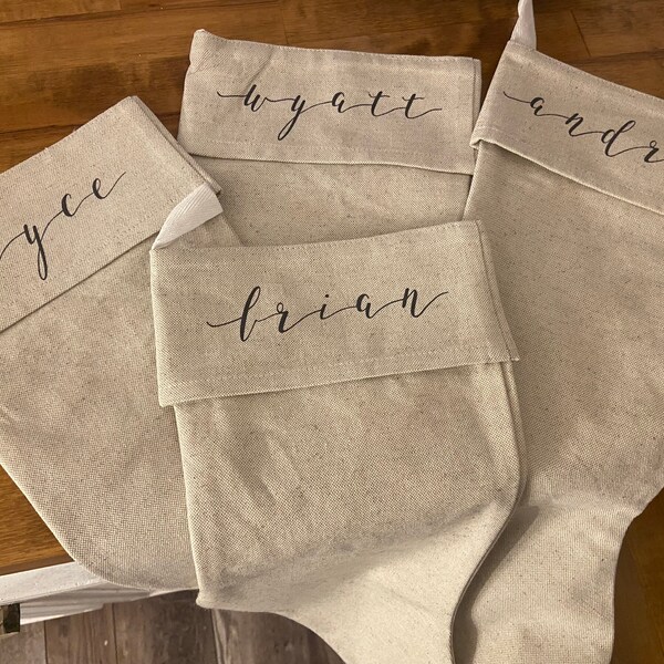 Personalized Christmas Stocking | Custom Name Stocking | Linen ...