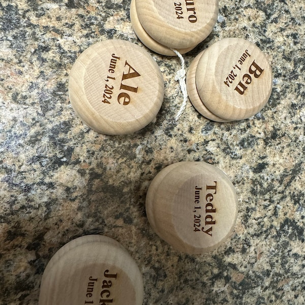Wood Yo Yo, Yo Yos, Personalized Ring Bearer Gift, Party Favor for ...