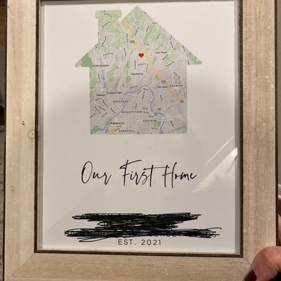 Our First Home Gift, First Home Map Print Gift, New Home Owner Gift ...