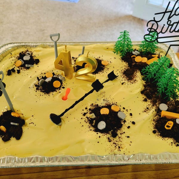 Metal Detecting Treasure Hunt Custom 3D Printed Cake Decorating Kit Fun ...