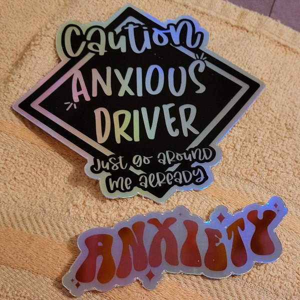 Anxious Driver Bumper Sticker, Caution Anxious Driver, I Hate Driving ...