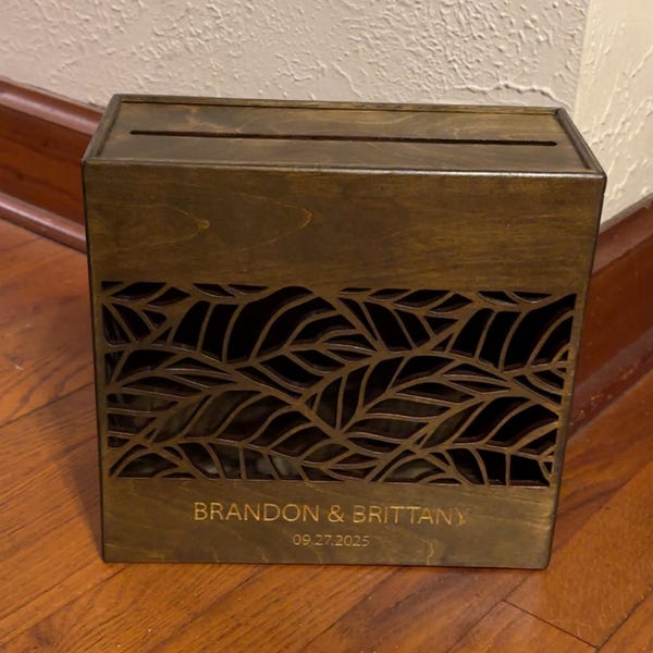 Personalized Wedding Card Box, Wedding Envelope Box With Slot, Wedding ...