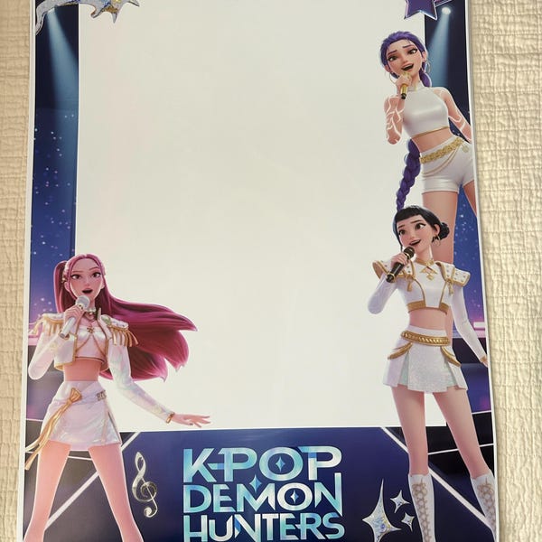 Editable K-pop Demon Hunters Birthday Photo Frame Photobooth ...