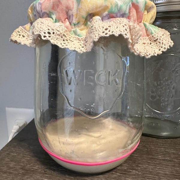 Muslin & Lace Large Bowl Cover / Sourdough Proofing Basket Bonnet ...