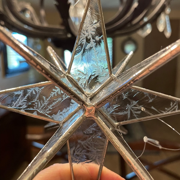 Stained Glass Star - 7" 12 Point, Open Center - Etsy