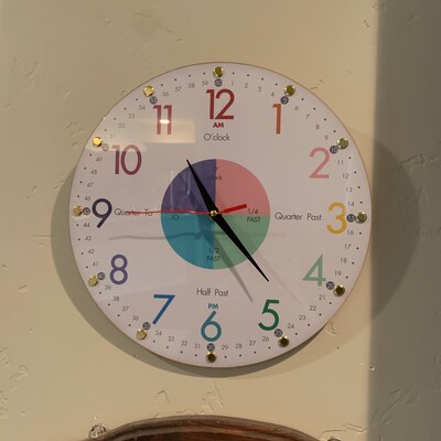 12 Inch Colorful Large Wall Clock, Wall Clock Silent Non Ticking ...