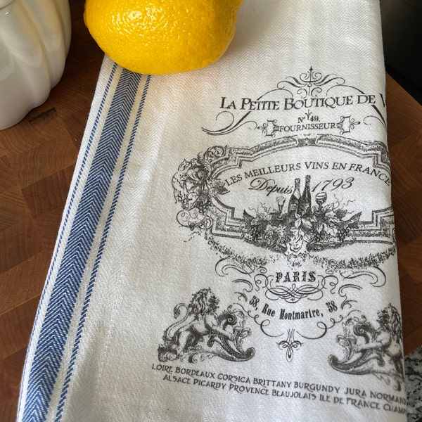 Flour Sack Dish Towel French Country Pig Kitchen Dish Towel Country ...