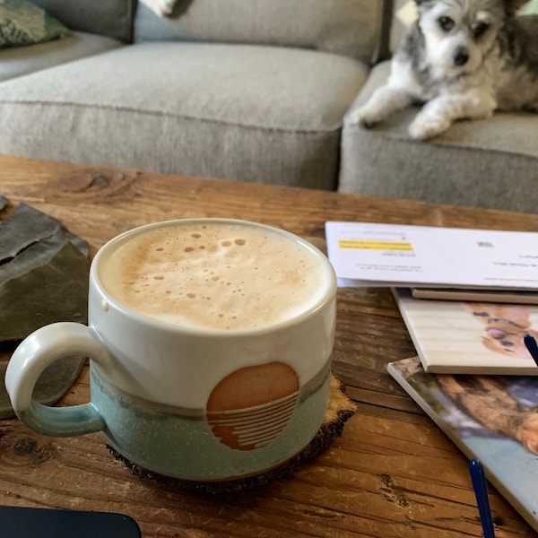 Sunset Ceramic Mug - Sunrise + Sunset Mugs - Black and Turquoise Mug ...