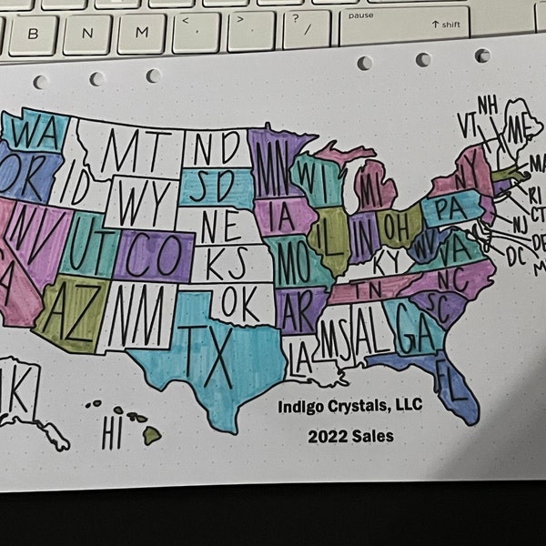 Sales Map Tracker- US Sales Map- Printable Sales Map- Sales Map Digital ...