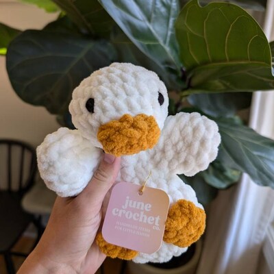 Dizzy Duck, Crochet Duck, Heirloom Duck Stuffed Animal, Toddler Toy ...
