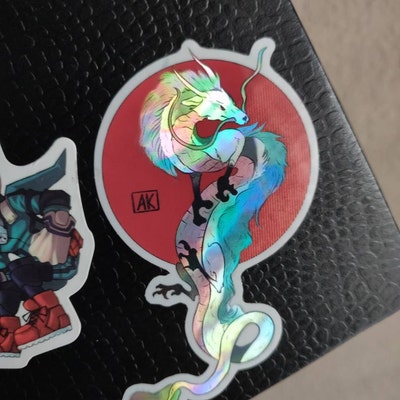 Holographic Haku Sticker, Anime Sticker, Japanese Dragon Stationery - Etsy