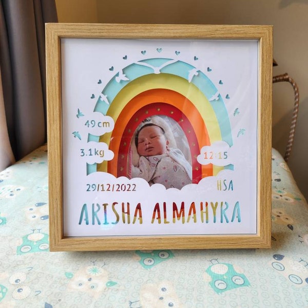 3D Customizable Baby Stats Shadow Box, Baby Birth Shadow Box, Custom ...