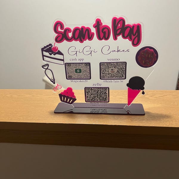 Cake Baker Sign/ Treat Maker Sign Scan to Pay Acrylic Sign - Etsy