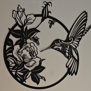 Humming Bird Wall Art Decor Vector Drawing File for Laser Cutting ...