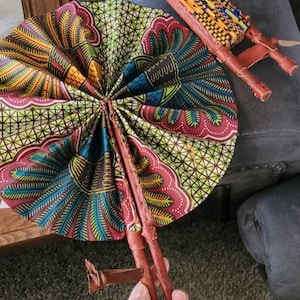 Hand Fan, Africa Fan, Foldable Ankara Fan, RANDOMLY PICKED Fold Fan ...