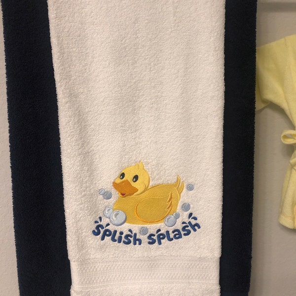 YELLOW DUCK Bath Towel - Bath Time Fun Duck Towels - Quack or Splash ...