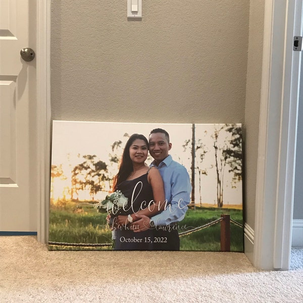 Photo Canvas Print Custom Wedding Welcome Sign - Etsy