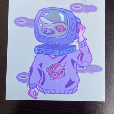 Grunge Tv Head // Retro Computer // Weirdcore // Dreamcore // - Etsy