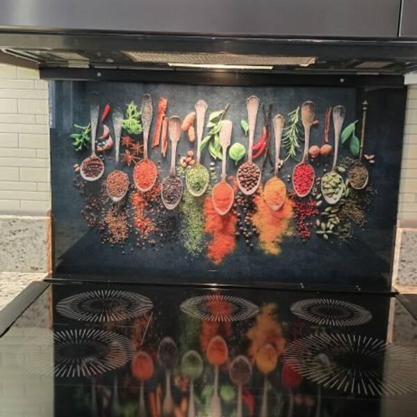 Tempered Glass Stove Backsplash Panel, Stove Back Cover, Kitchen Decor ...