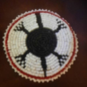 Glass Beaded 3 Turtle Rosette Medallion Tribal Regalia Beadwork Craft ...