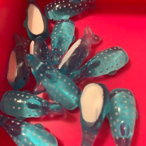 12pc. Miniature White and Blue Whale Shark, 3D Resin Cabochon, Charm ...