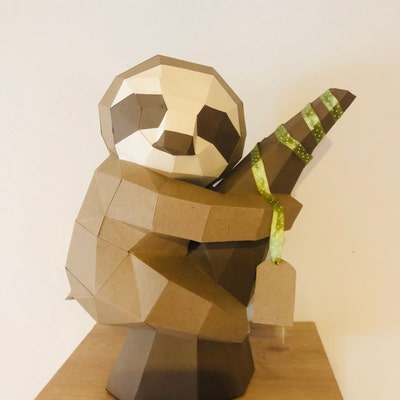 Sloth Paper Model,papercraft , DIY , Low Poly , PDF Papercraft , Sloth ...