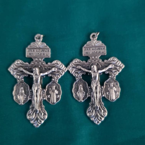 DOUBLE Pardon Crucifix Set of 2 Cross SPECIAL ITALY Miraculous Medals ...