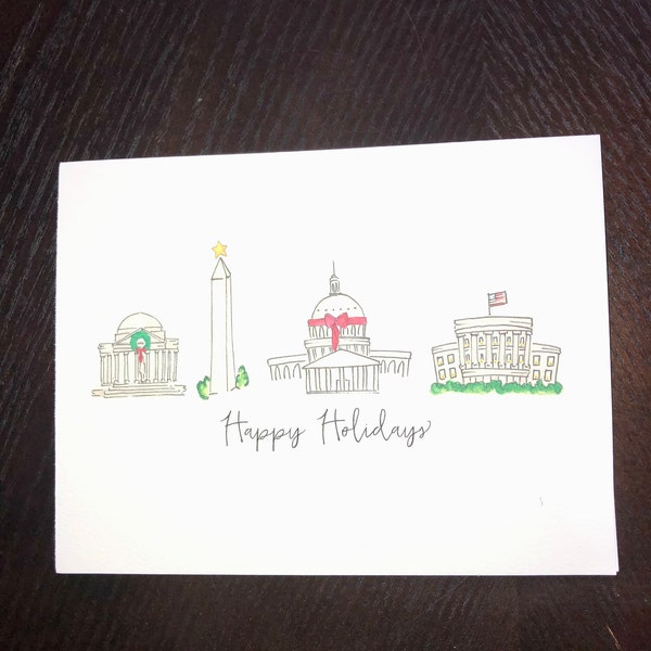 Washington, D.C. Holiday Notecard Set - Etsy