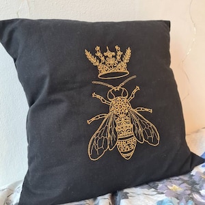 Queen Bee Embroidered Cushion Cover 12 14 16 18 - Etsy