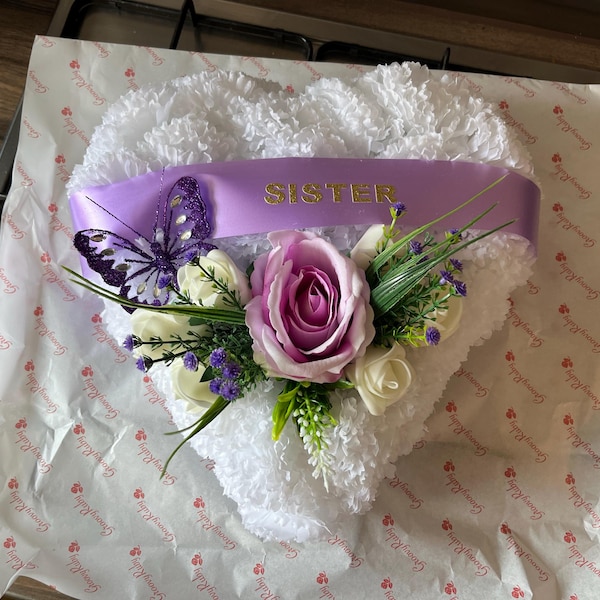 Restful, Artificial Spray Funeral Flowers Coffin Topper Memorial ...