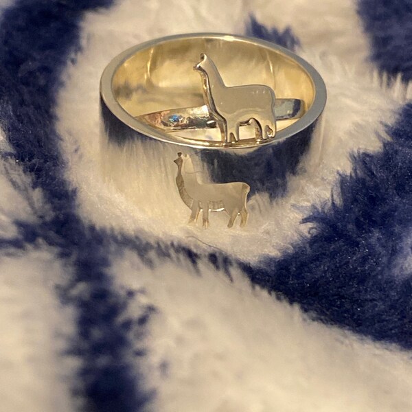 Llama Promise Ring for Couples - Alpaca Animal Jewelry, Matching His ...