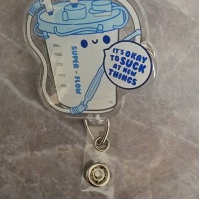 Suction Canister Funny Acrylic Badge Reel for Respiratory Therapists ...